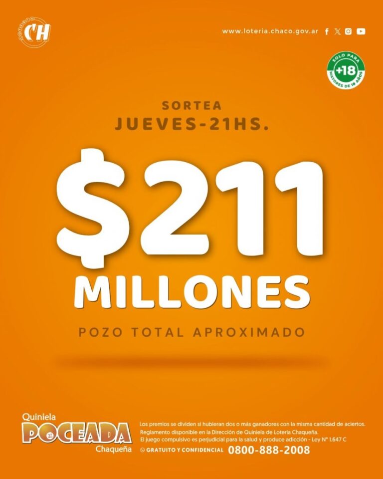 La Poceada Chaqueña quedó vacante y este jueves sortea un pozo de $211 ...